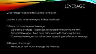 Capital structure and Financial leverage | PPTX