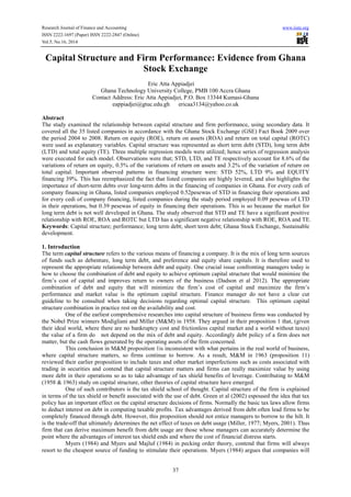 Capital structure and firm performance | PDF