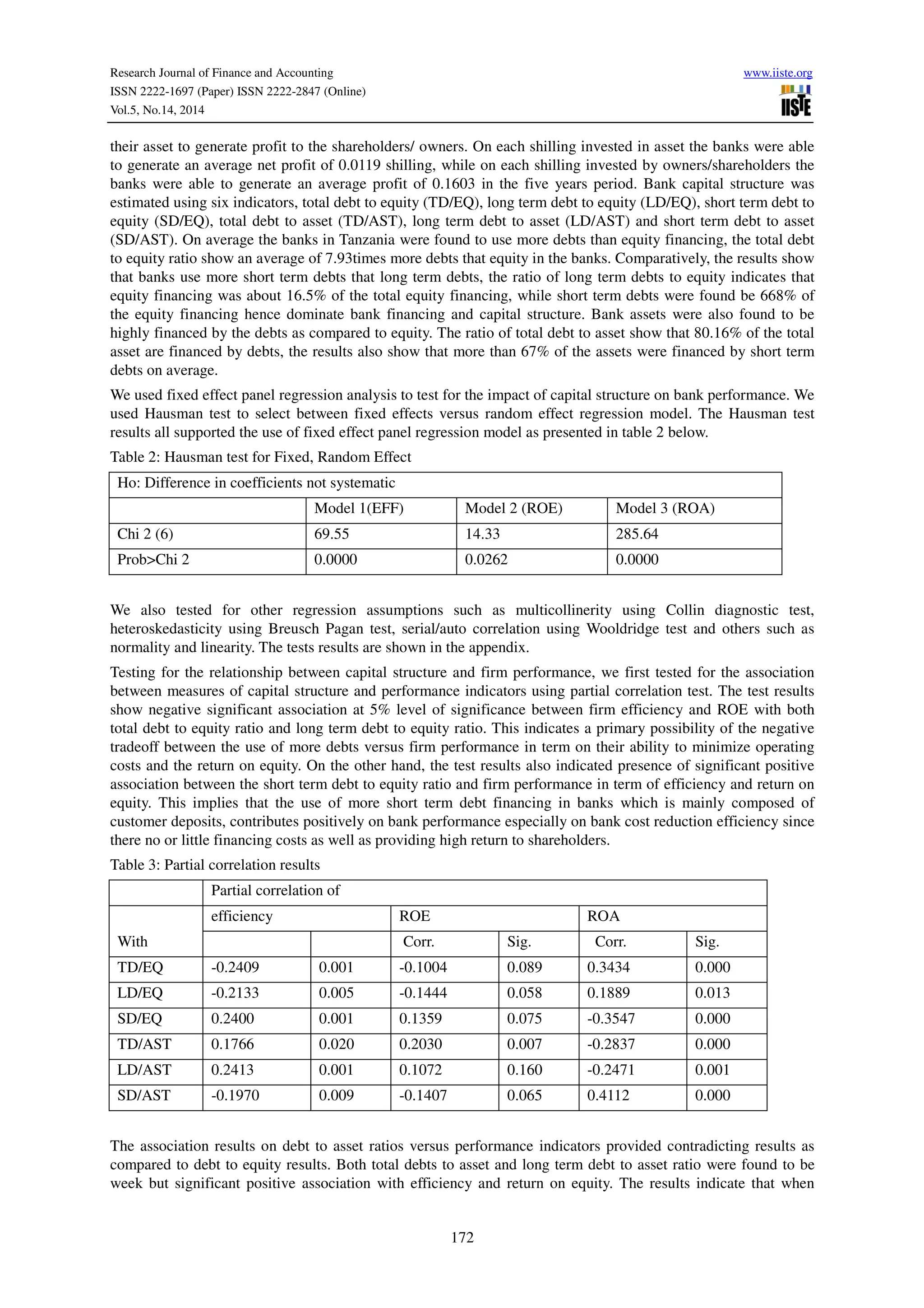 Capital structure and firm performance evidences from | PDF