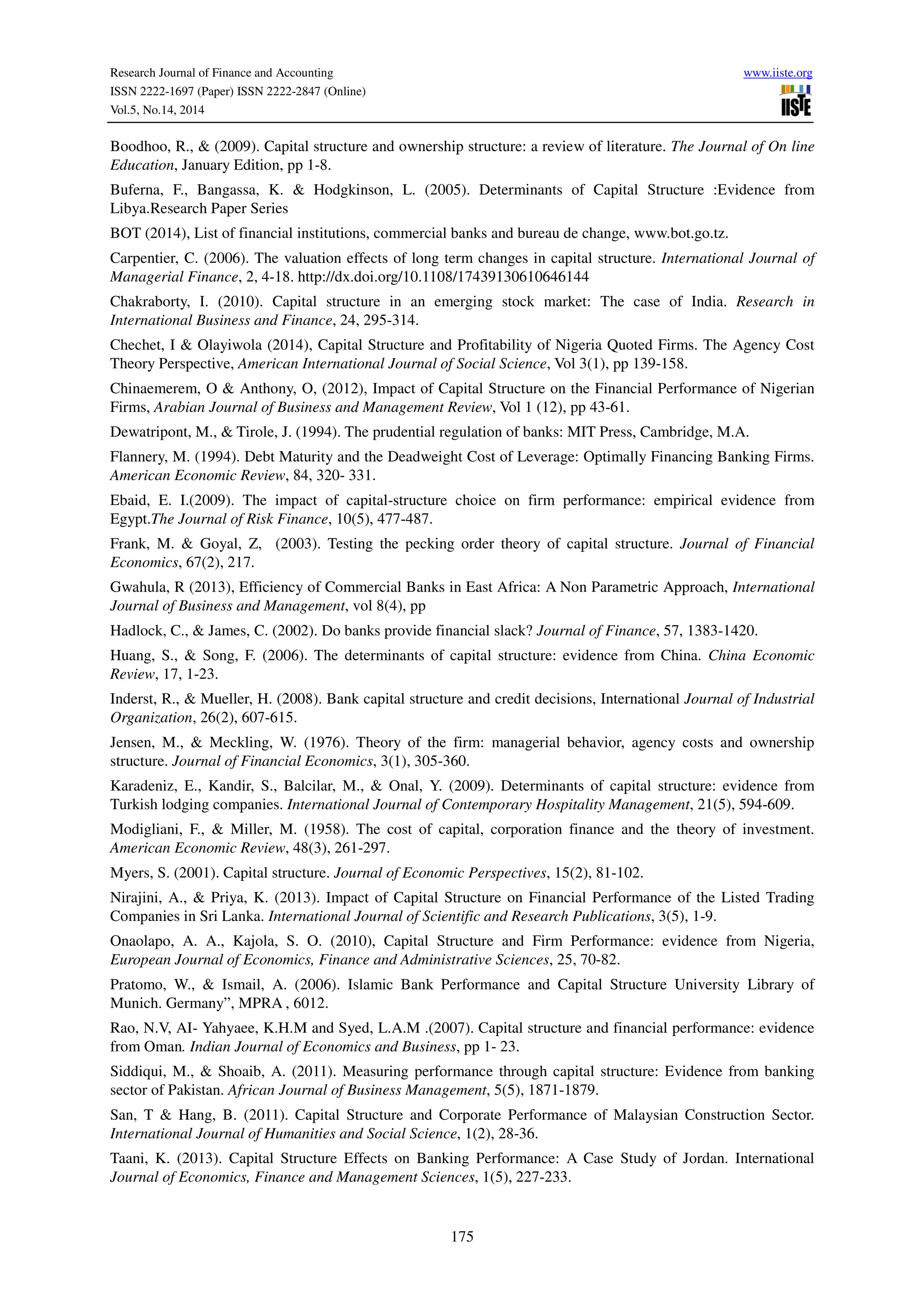 Capital structure and firm performance evidences from | PDF