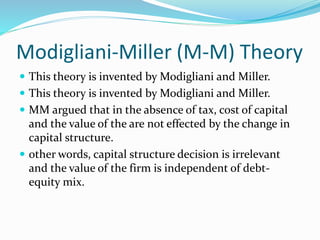 Capital structure and theories | PPT