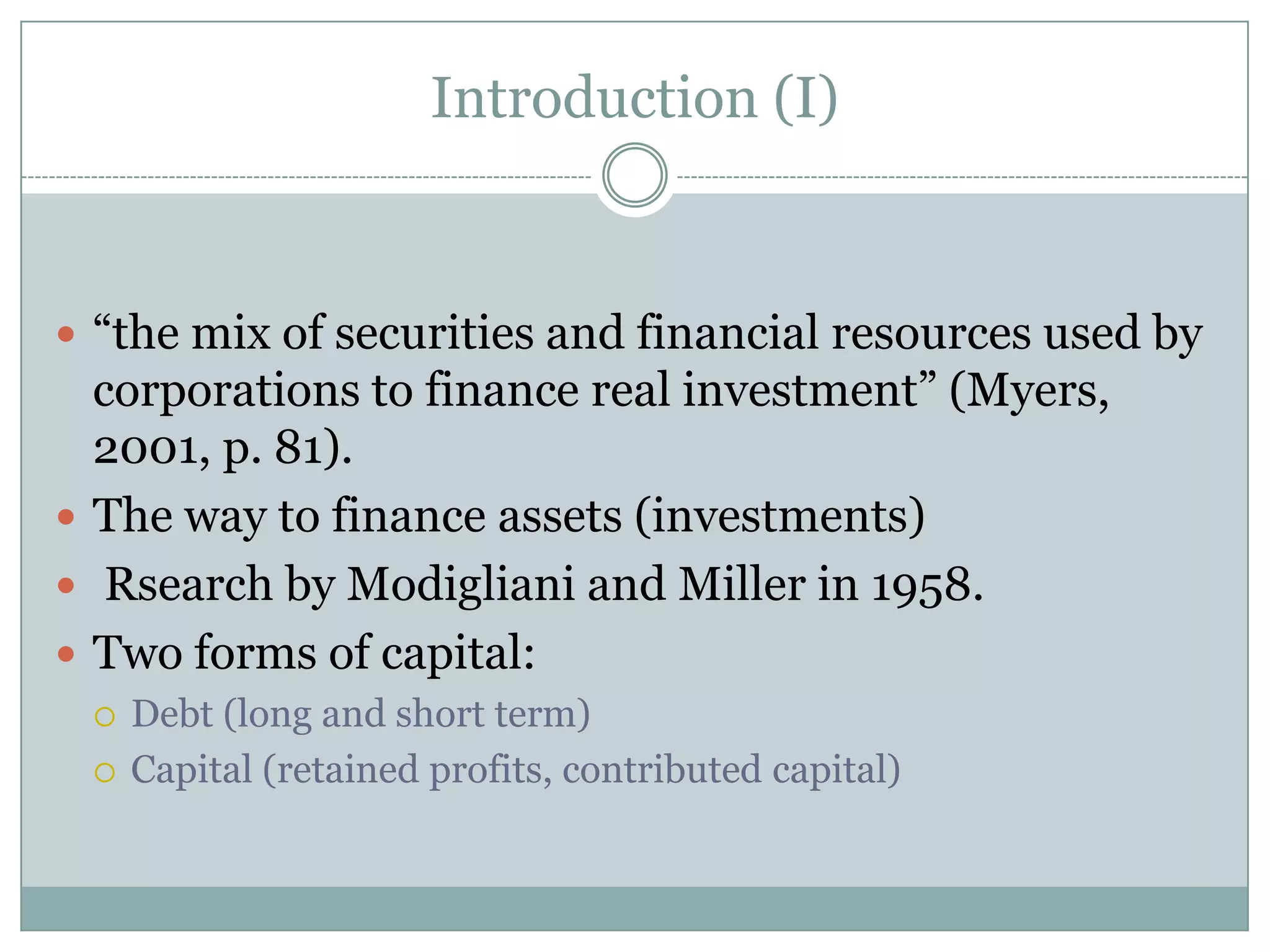 Capital Structure: What leverage level should firms hold? | PPTX