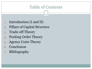 Capital Structure: What leverage level should firms hold? | PPT