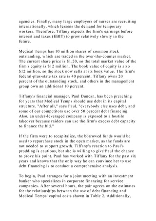 Capital Structure DecisionsCapital Structure Case Study© 2007 Sout.docx