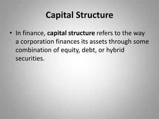Capital Structure & Dividend Policy | PPTX