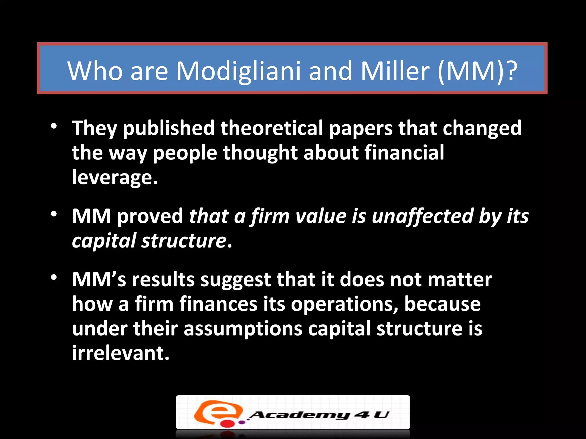 Capital structure e theory | PPT