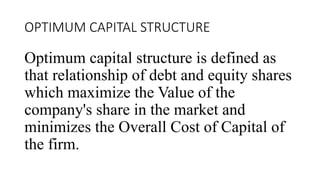 capital structure, capital structure theories, optimum capital atructureAssumptions | PPT