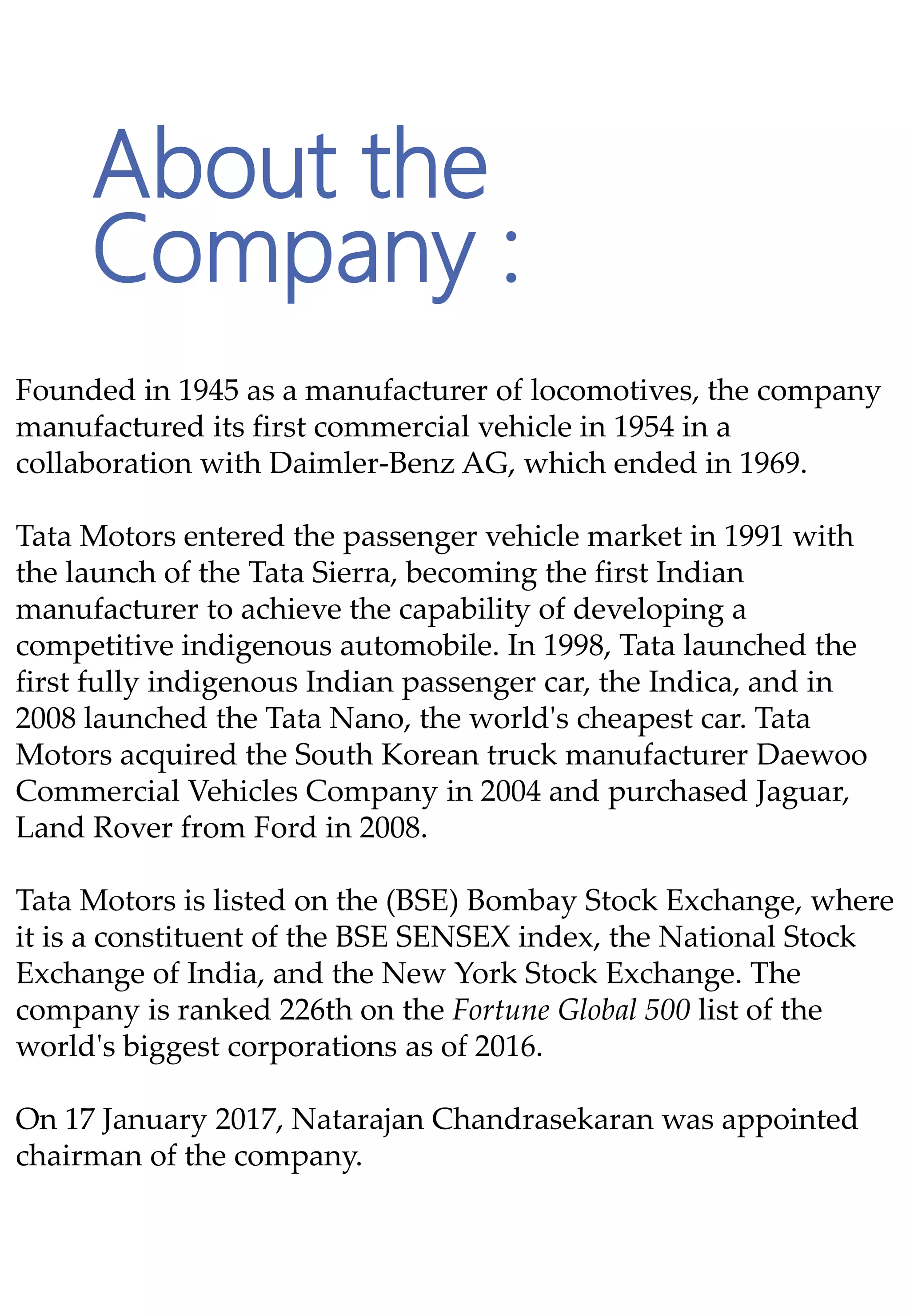Capital Structure of Tata Motors | PPTX