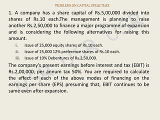 Capital structure problems 1 | PPTX