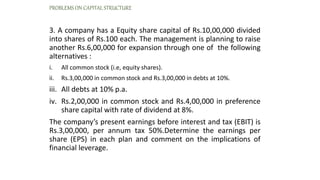 Capital structure problems 2 | PPTX