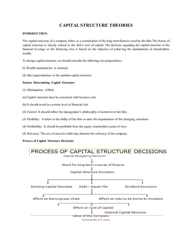 Capital structure theories notes | DOCX | Stocks and Bonds | Personal ...