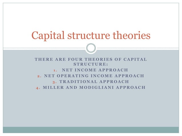 Capital structure theories with numericals. | PPTX