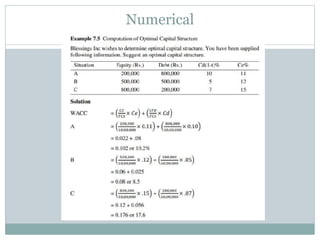 Capital structure theories with numericals. | PPTX