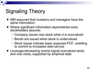 Capital structure theory | PPT