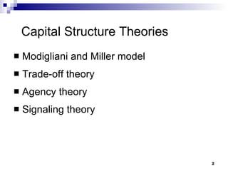 Capital structure theory | PPT