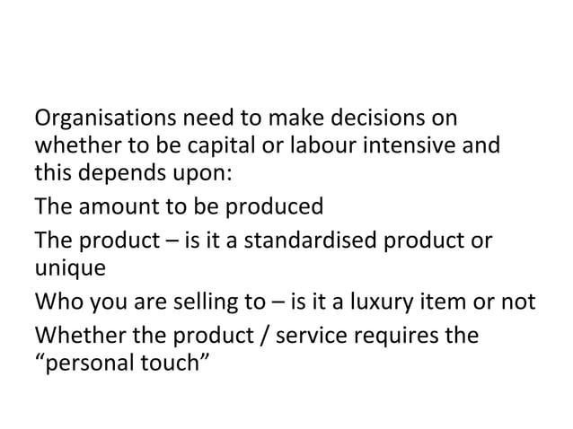 Capital versus labour intensive | PPT