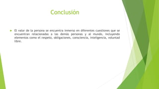 El valor de la persona | PPTX
