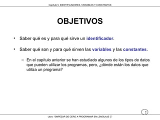 Identificadores, variables y constantes | PPS
