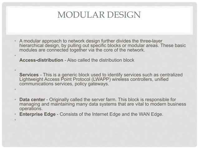 CCNA 4 Hierarchical Network Design | PPTX | Internet | Computing