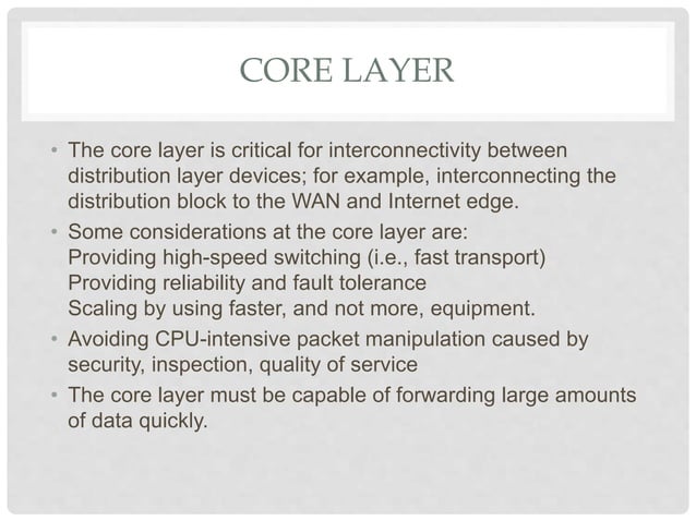 CCNA 4 Hierarchical Network Design | PPTX | Internet | Computing