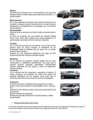 evolución del automóvil y su clasificacion | PDF