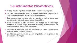 Instrumentos de evaluación psicológica. González Felicia Cap 1 | PPTX