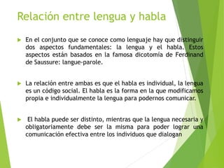 Capitulo1lenguaje, lengua y habla | PPTX