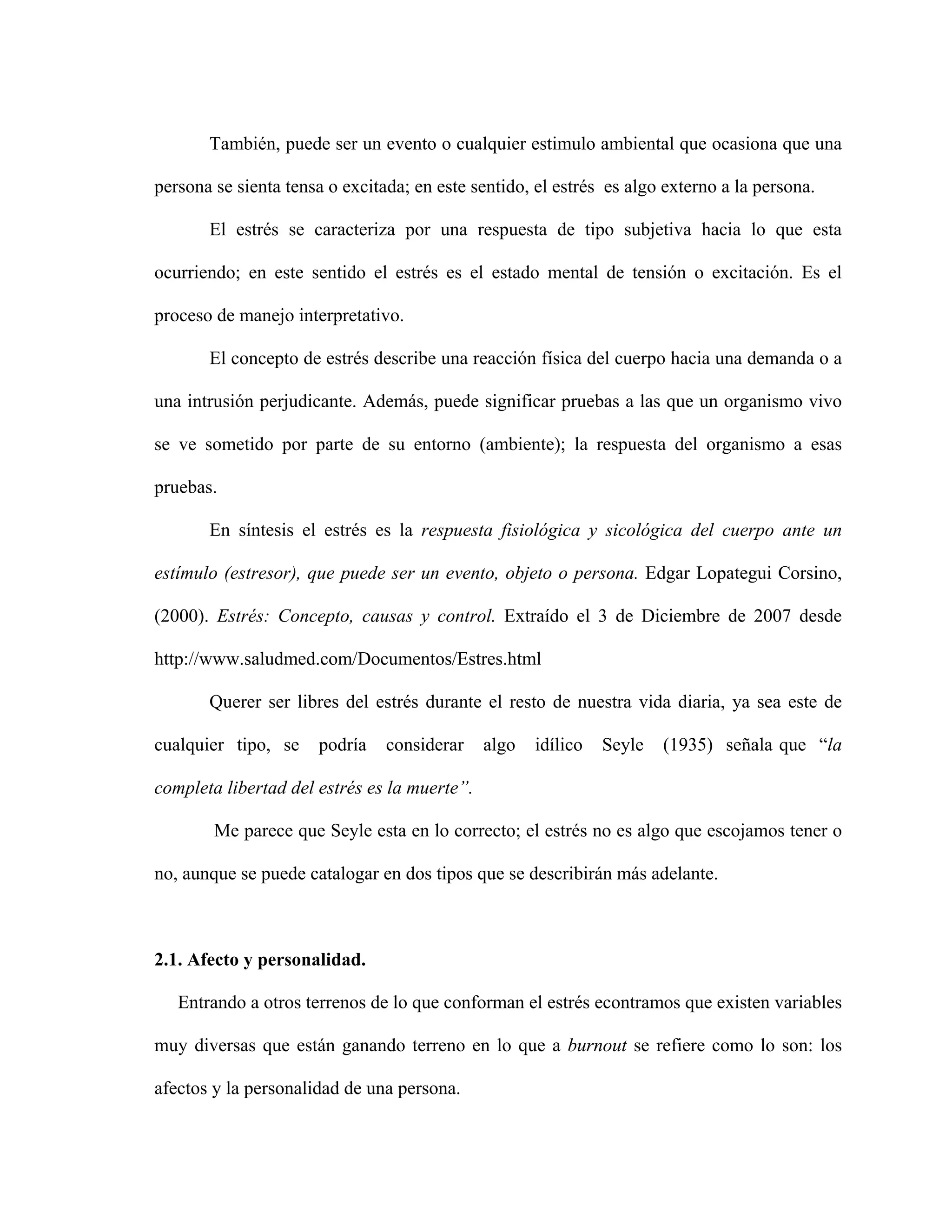 el estres, sintomas, consecuencias y causas | PDF