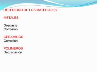 Capitulo 5. deterioro de los materiales | PDF