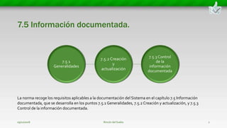 Capítulo 7.5 Información documentada de la norma ISO 14001:2015 | PPTX