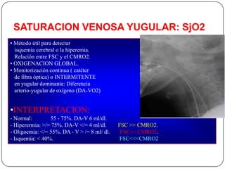Saturación de oxígeno del bulbo de la yugular en el TCE | PPTX