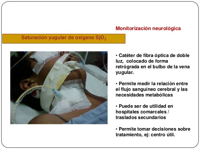 Saturación de oxígeno del bulbo de la yugular en el TCE