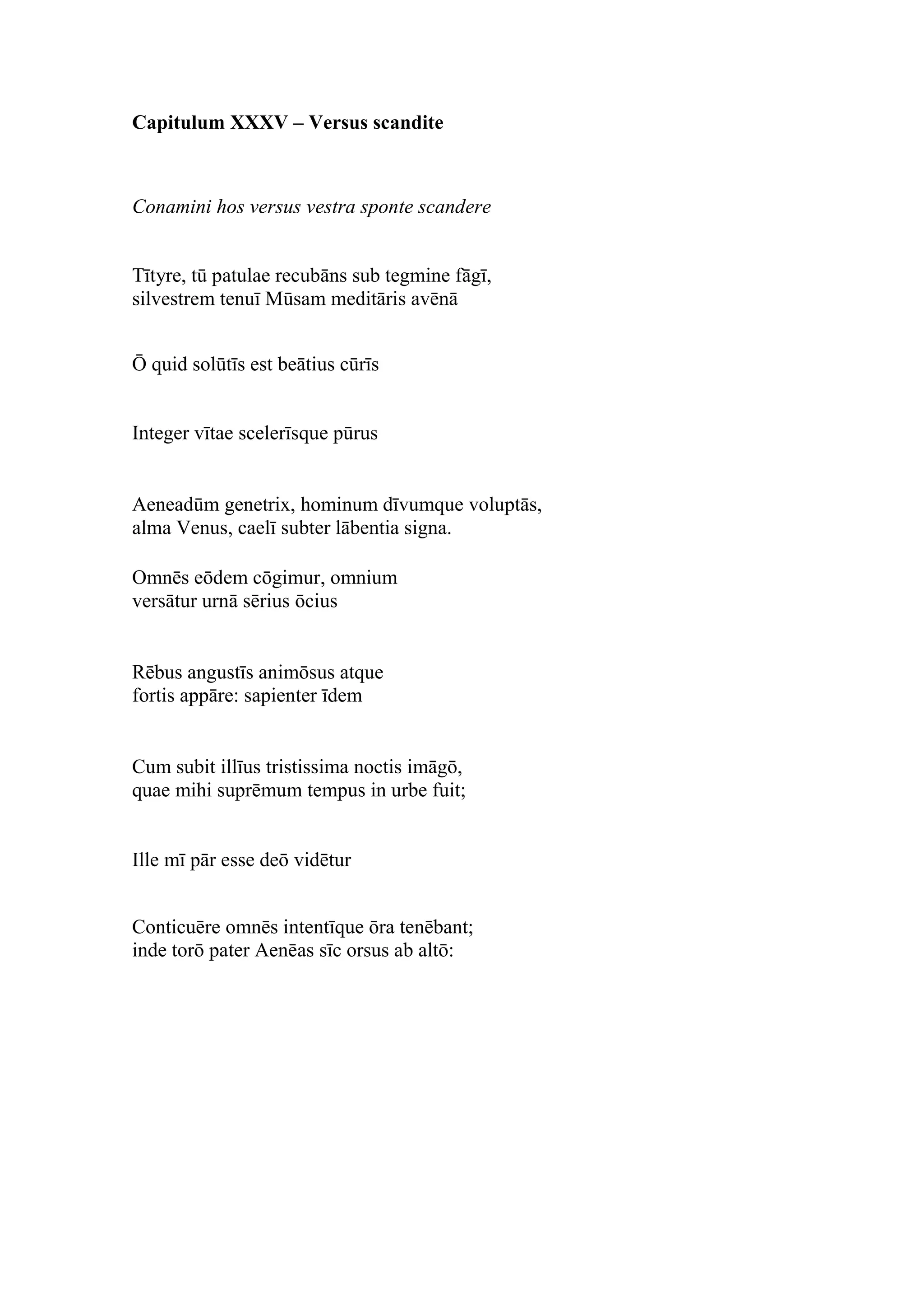 Capitulum XXXV – Versus scandite | PDF