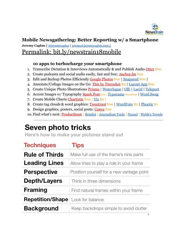 Jeremy Caplan - Mobile Newsgathering: Better Reporting with a ...