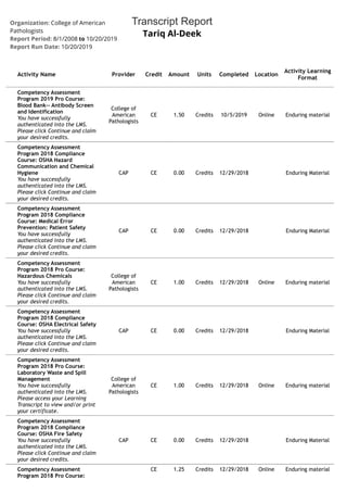 Cap learning transcript report | PDF | College Education | Education