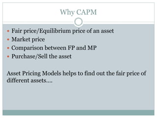 CAPITAL ASSET PRICING MODEL | PDF