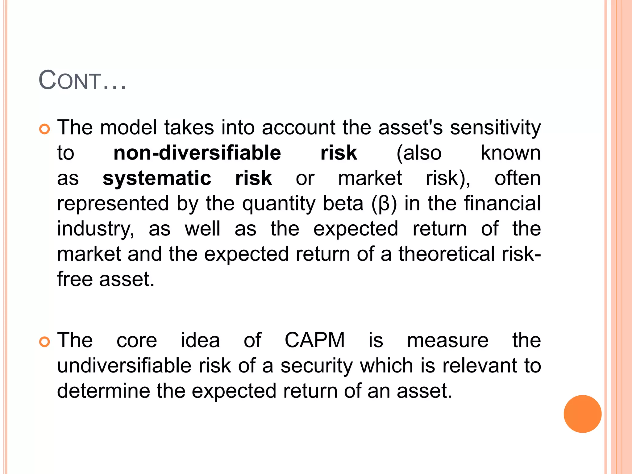 Capital Asset Pricing Model | PPTX