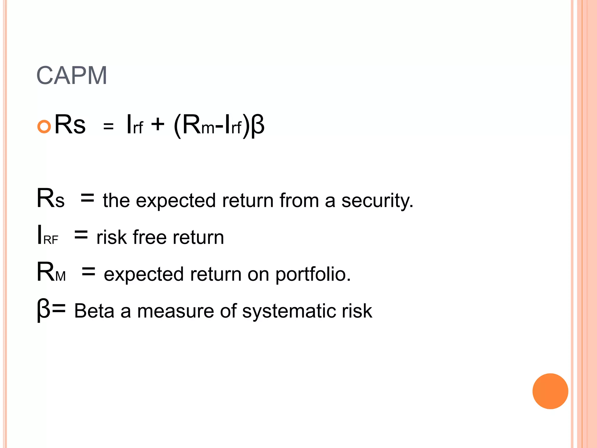 Capital Asset Pricing Model | PPTX
