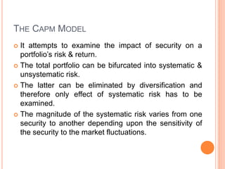 Capital Asset Pricing Model | PPTX
