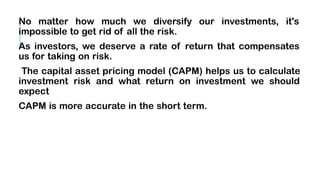 CAPM.pptx Capital assets pricing model in stock market | PPT