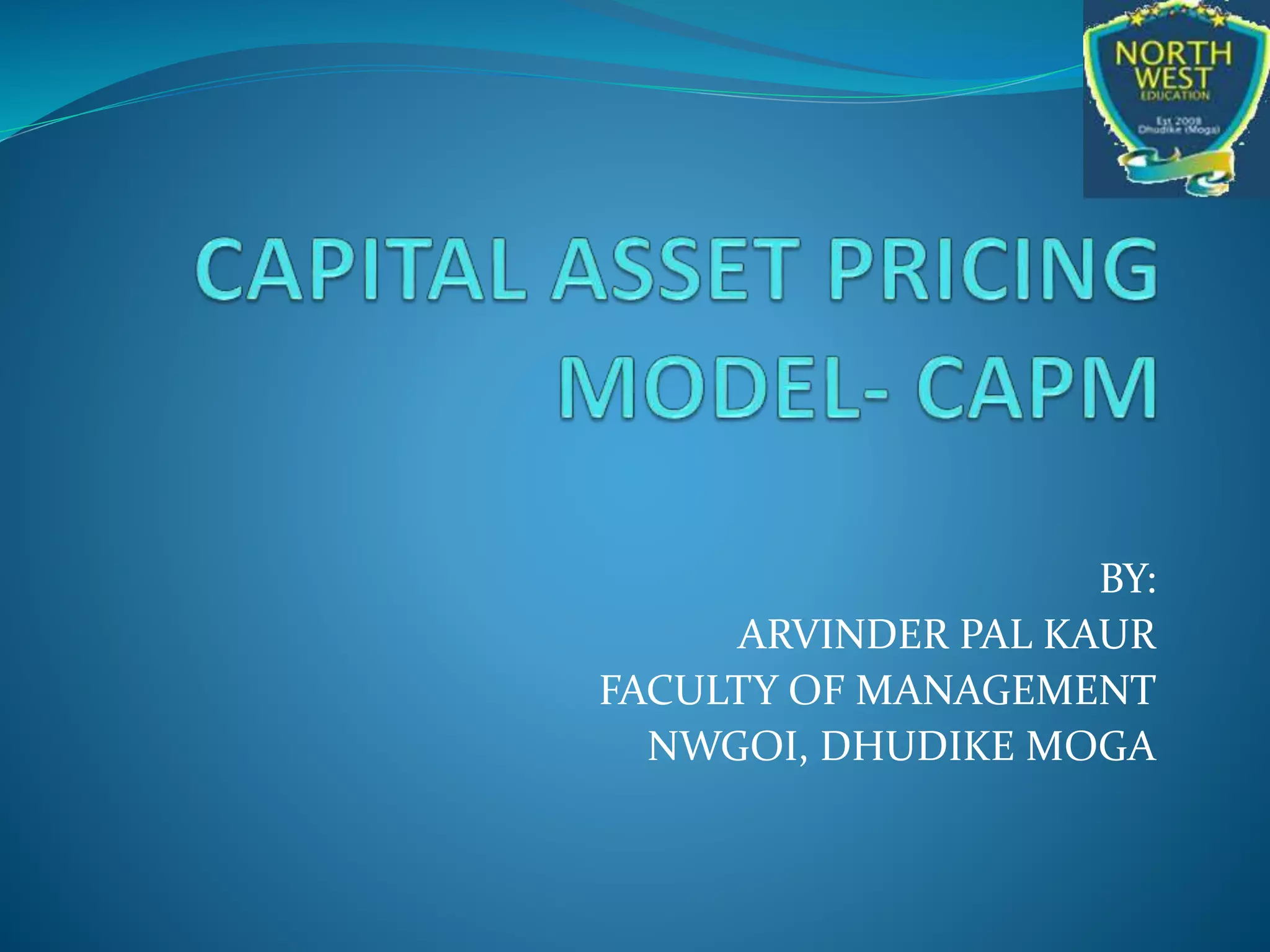 Capital Asset Pricing Model - CAPM | PPTX | Stocks and Bonds | Personal ...