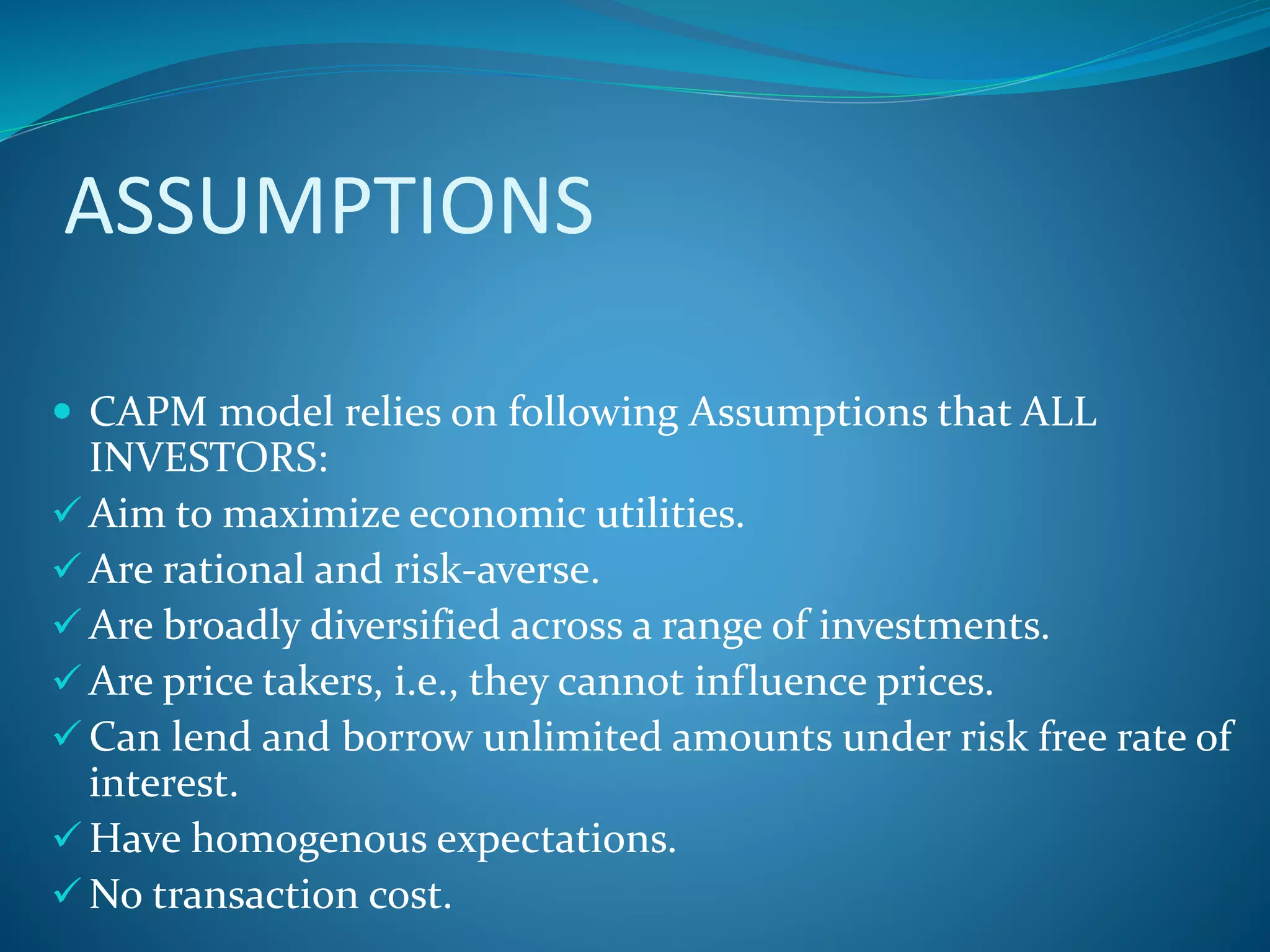 Capital Asset Pricing Model - CAPM | PPTX