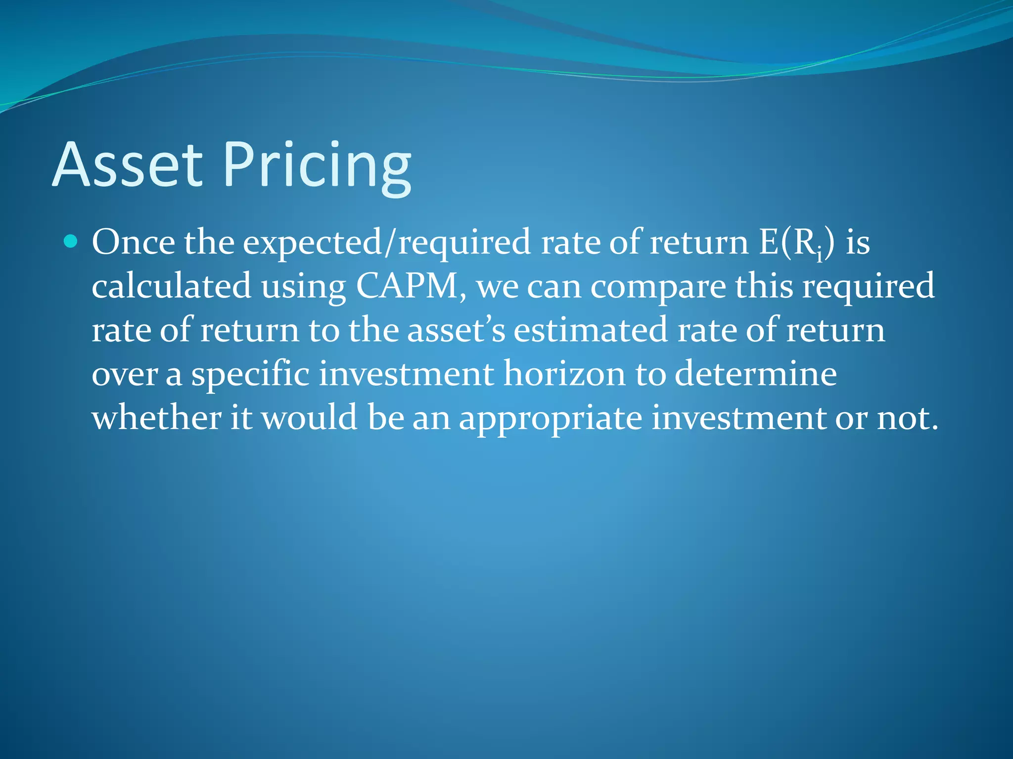 Capital Asset Pricing Model - CAPM | PPTX