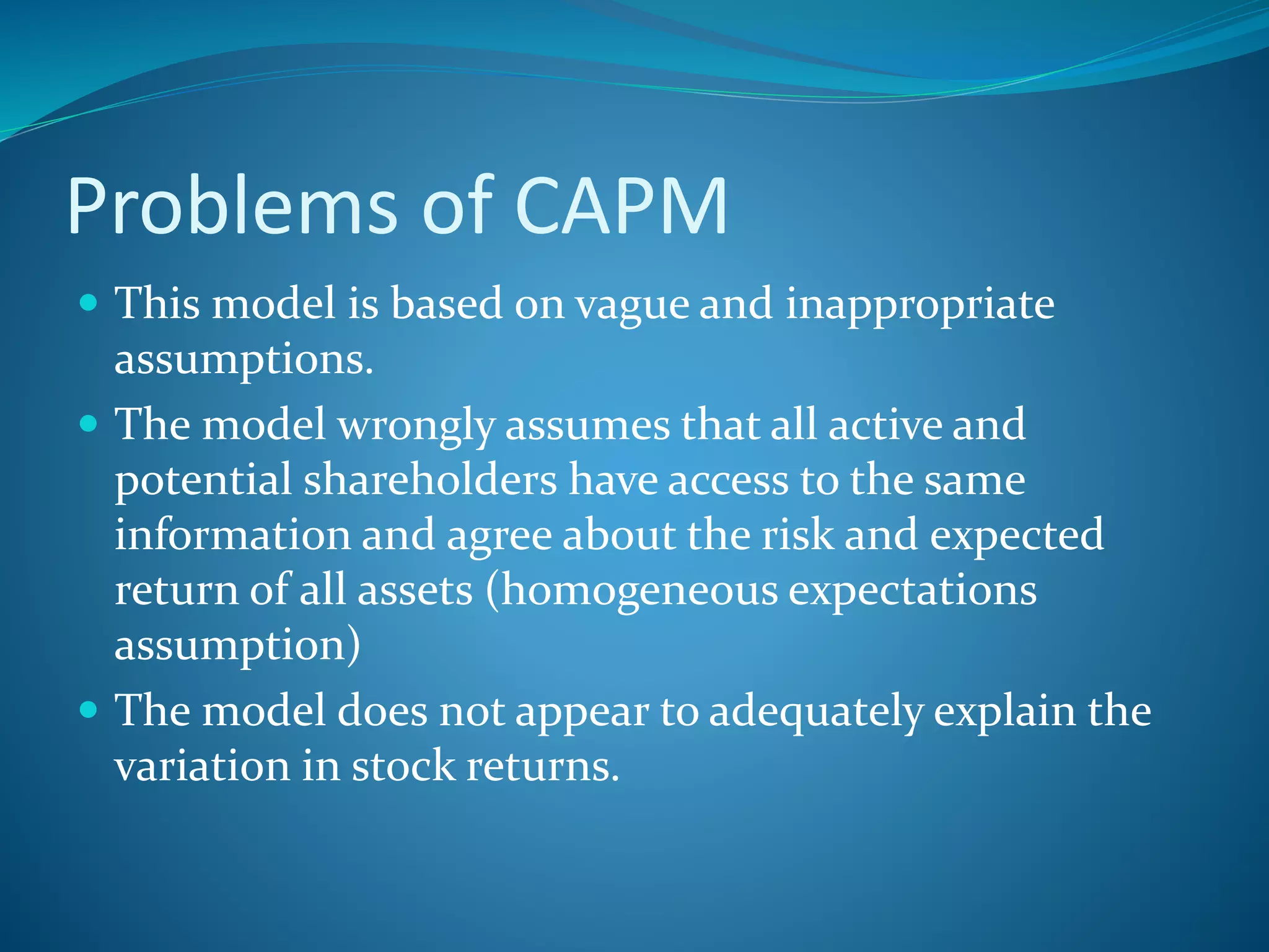 Capital Asset Pricing Model - CAPM | PPTX