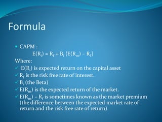 Capital Asset Pricing Model - CAPM | PPTX