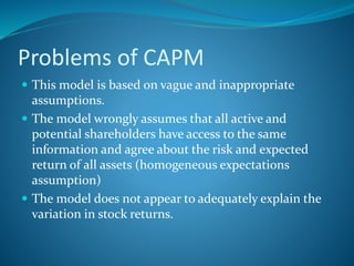 Capital Asset Pricing Model - CAPM | PPTX | Stocks and Bonds | Personal ...