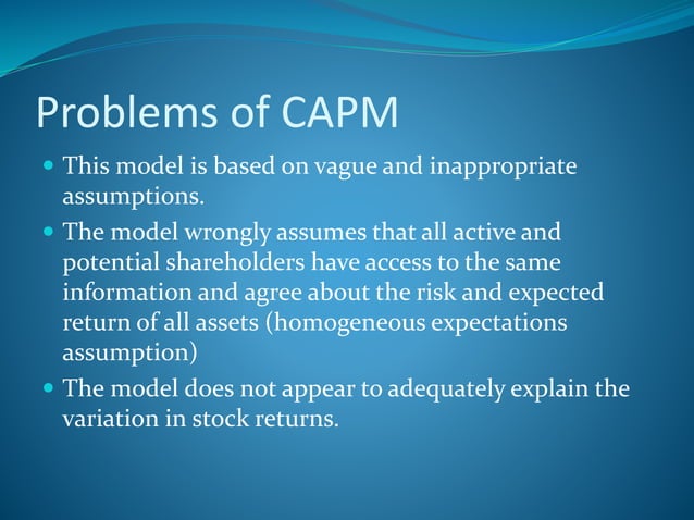 Capital Asset Pricing Model - CAPM | PPT