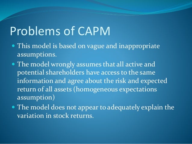 Capital Asset Pricing Model - CAPM