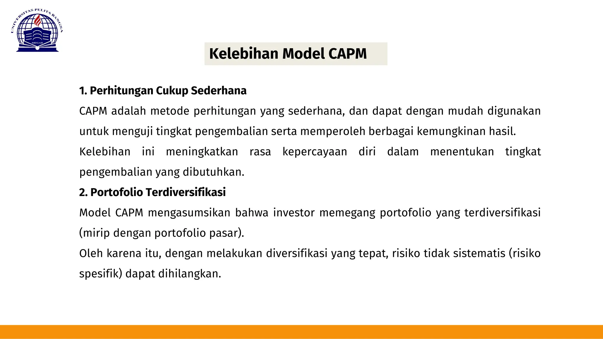 MODEL CAPM MANAJEMEN KEUANGAN TINGKAT MAGISTER | PPT