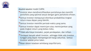 MODEL CAPM MANAJEMEN KEUANGAN TINGKAT MAGISTER | PPT